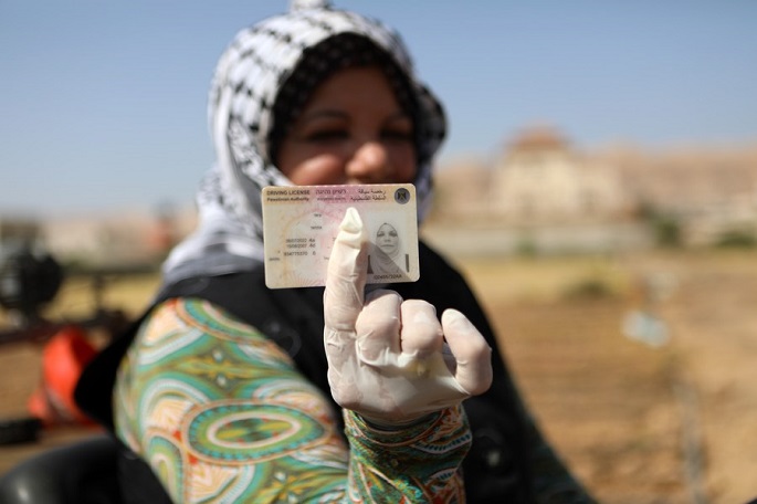 First female tractor driver in Palestine